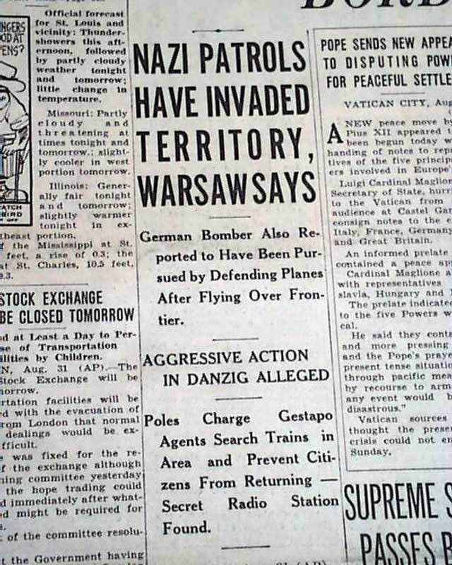 Eve of World War II... Poland on edge... - RareNewspapers.com