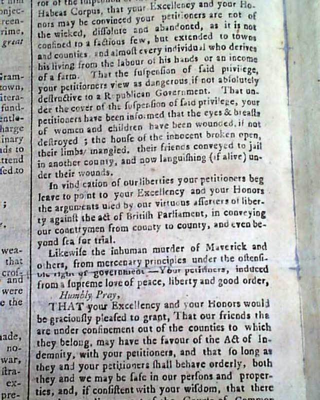 Shays' Rebellion in this newspaper which existed less than 3 years ...