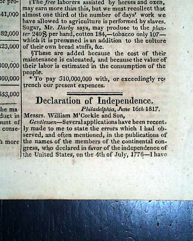 Details on the Declaration of Independence, by an eye-witness ...