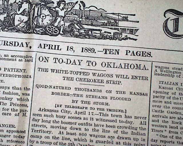 The Oklahoma Land Rush of 1889... - RareNewspapers.com