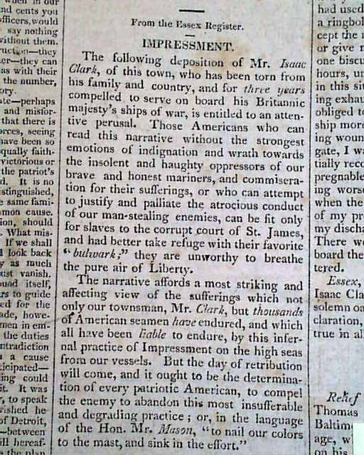Printed exclusively to report on the War of 1812... - RareNewspapers.com