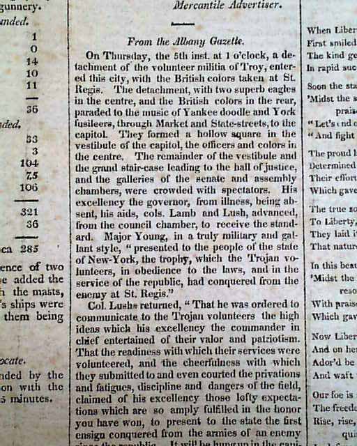 Printed exclusively to report on the War of 1812... - RareNewspapers.com