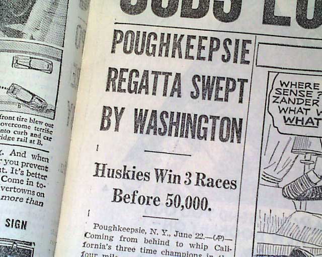 Washington Huskies rowing crew wins 1936 national title ...