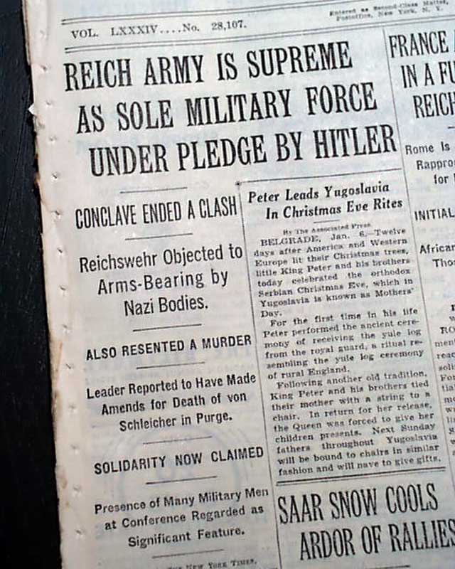 Third Reich rises in 1935 Germany... - RareNewspapers.com