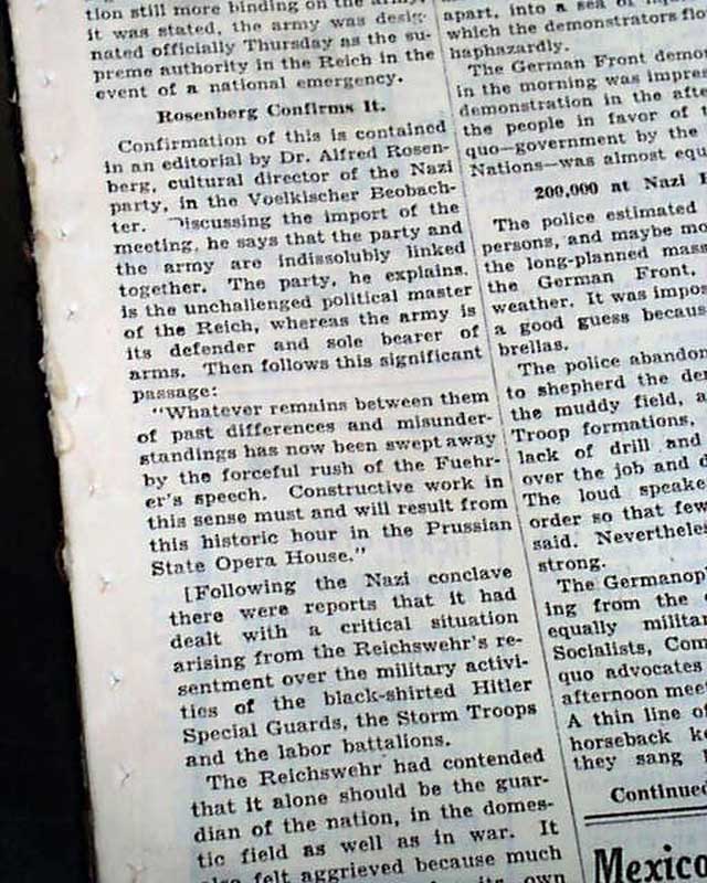Third Reich rises in 1935 Germany... - RareNewspapers.com