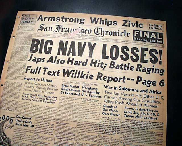 Carrier USS Wasp sinking.... - RareNewspapers.com