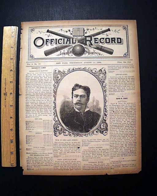 Rare early baseball... David W. Force... Invented the bunt ...