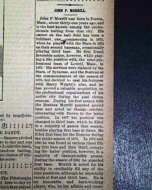 Rare early baseball... John F. Morrill... - RareNewspapers.com