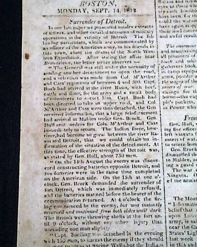 Constitution over the Guerriere... Surrender of Detroit ...