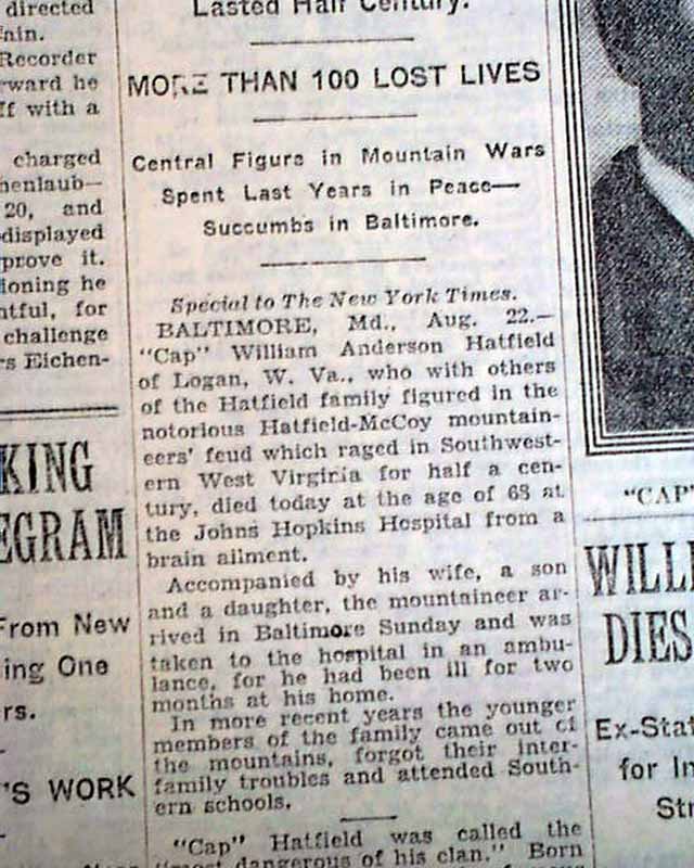 1930 Cap Hatfield death.... - RareNewspapers.com