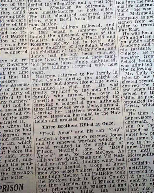 1930 Cap Hatfield death.... - RareNewspapers.com