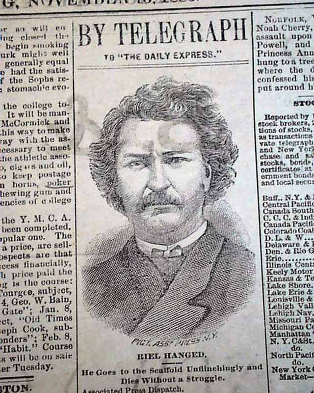 Louis David Riel execution... - RareNewspapers.com