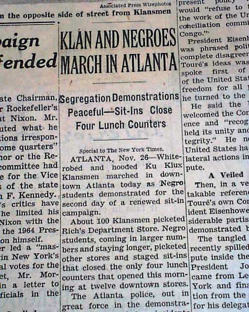 Atlanta lunch counter sit-ins... Civil Rights... - RareNewspapers.com
