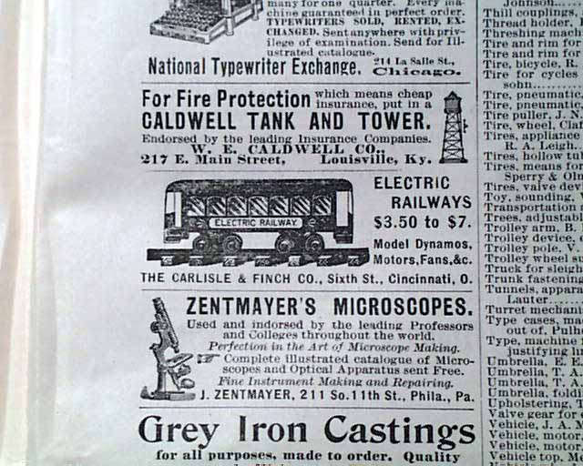 Ad for the very first electric toy train, 1898... - RareNewspapers.com