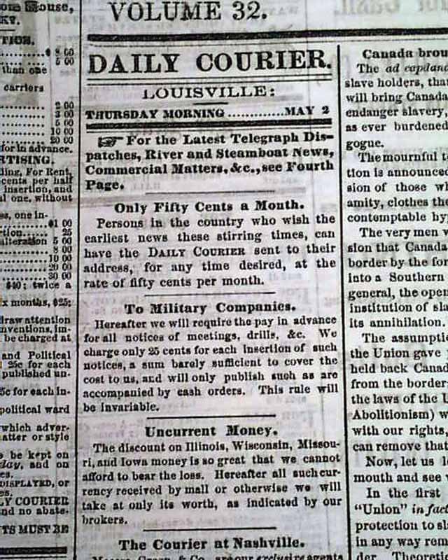 The "Confederate" newspaper from Kentucky... - RareNewspapers.com