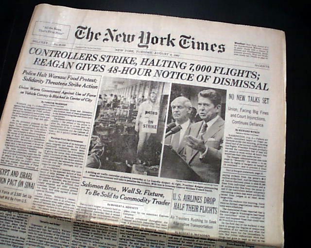 1981 Air Traffic Controllers strike begins... - RareNewspapers.com