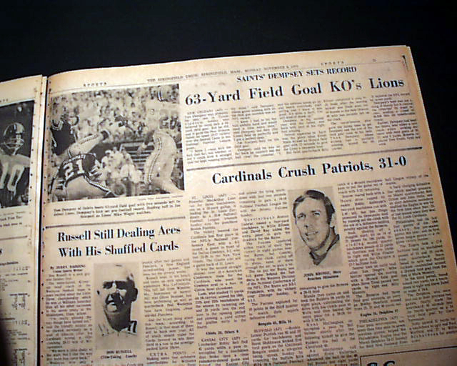 Tom Dempsey 63 yard field goal.... - RareNewspapers.com