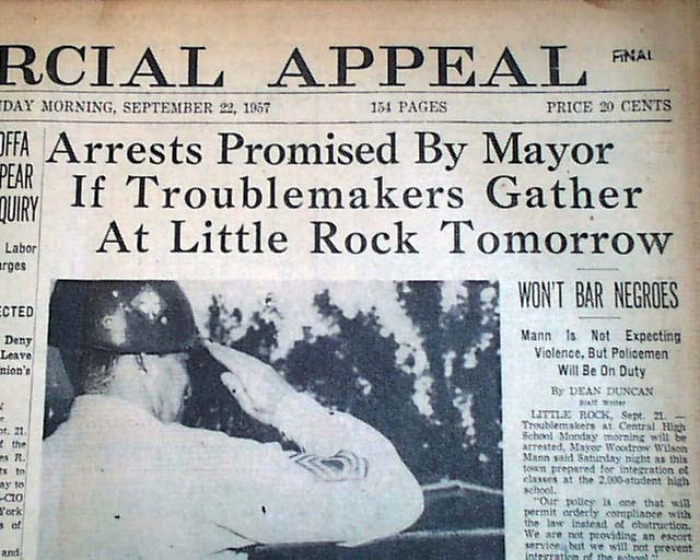 Little Rock Nine in 1957... - RareNewspapers.com