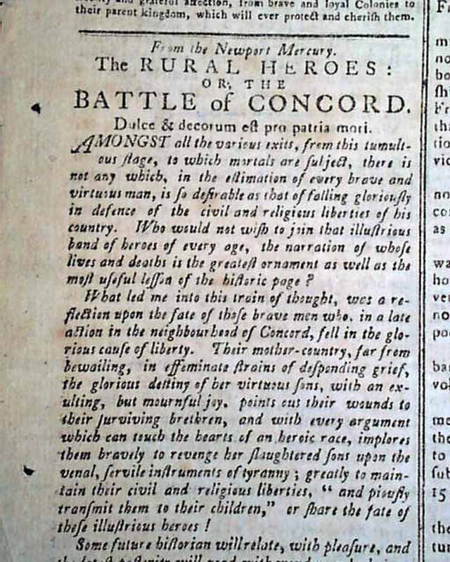 Battle of Lexington & Concord... Taking of Ticonderoga ...