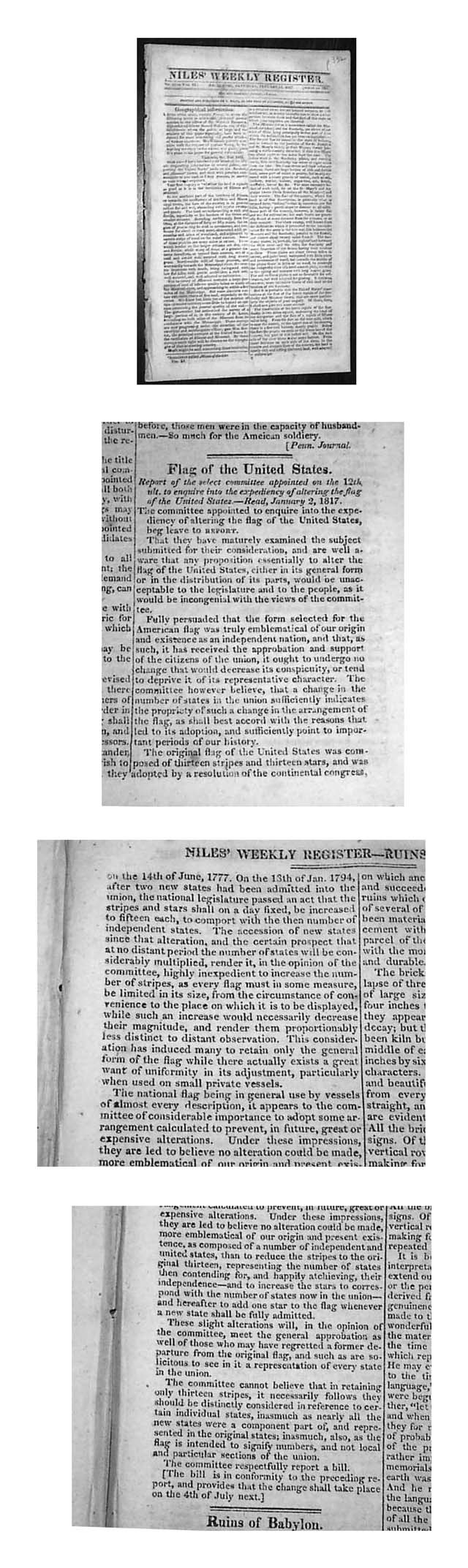 1817 Changing The Flag of The United States... - RareNewspapers.com