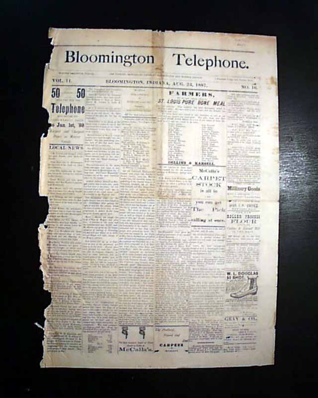 The Bloomington "Telephone" newspaper... - RareNewspapers.com