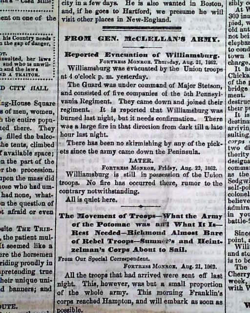 1862 Civil War Newwspaper.... - RareNewspapers.com