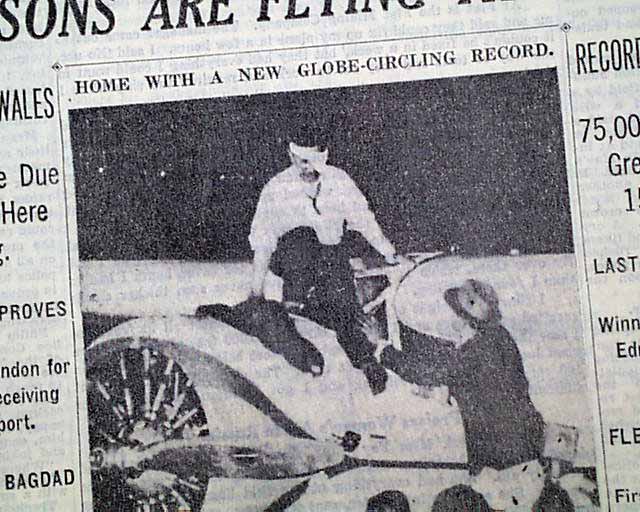 Wiley Post... first person to fly solo around the world ...