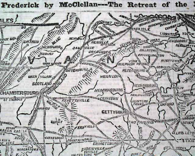 1862 Civil War Map - Frederick MD.... - RareNewspapers.com