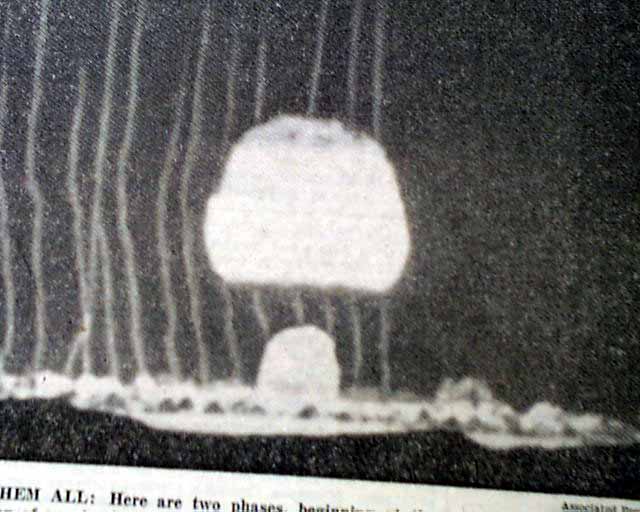 The testing of the Atomic bomb with photo... - RareNewspapers.com