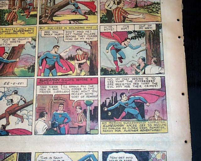 Superman color comic strip (#8) from the first year of publication ...