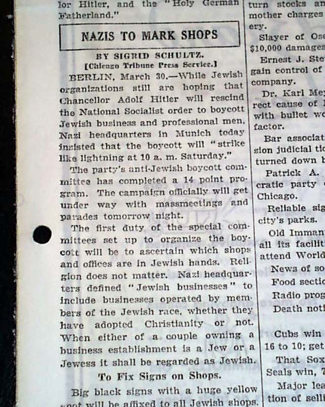 Jewish Holocaust begins in 1933.... - RareNewspapers.com