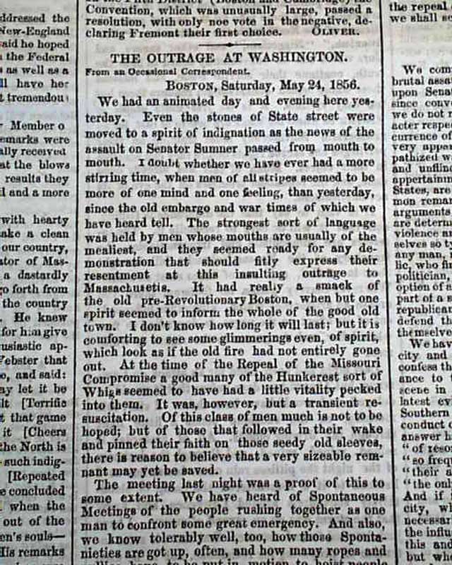 'Bleeding Kansas'... On the beating of Sumner by Brooks ...