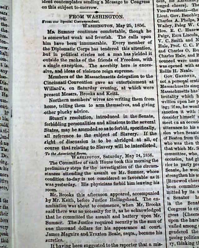 'Bleeding Kansas'... On the beating of Sumner by Brooks ...