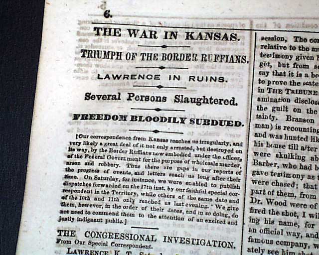 'Bleeding Kansas'... On the beating of Sumner by Brooks ...