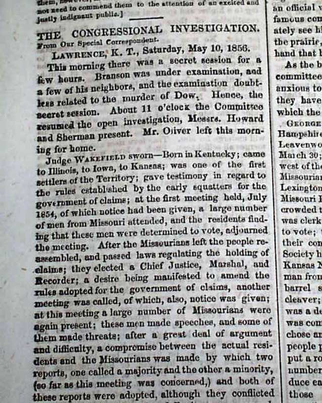 'Bleeding Kansas'... On the beating of Sumner by Brooks ...