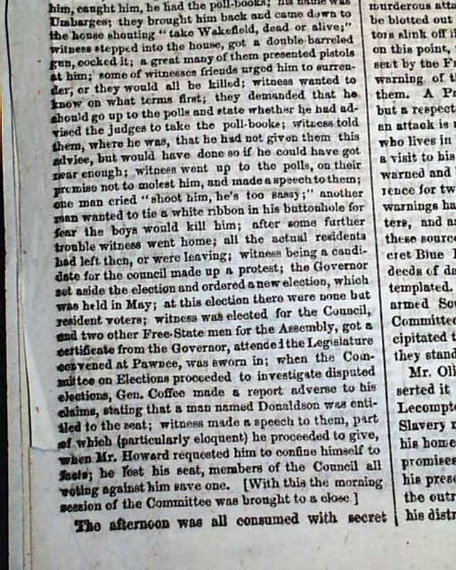 'Bleeding Kansas'... On the beating of Sumner by Brooks ...