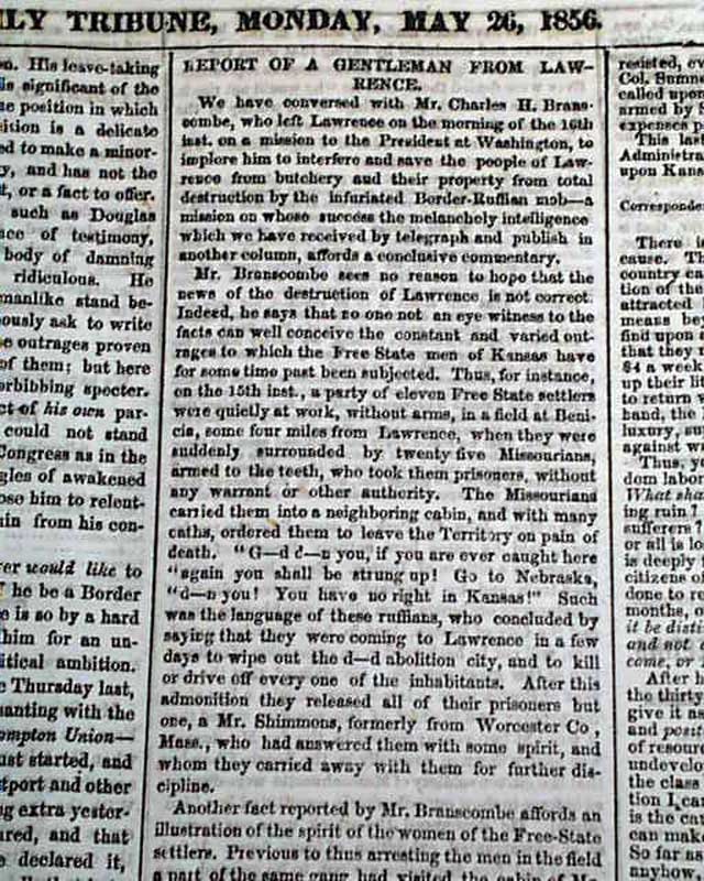 'Bleeding Kansas'... On the beating of Sumner by Brooks ...