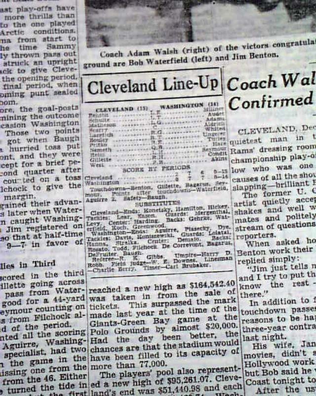 1945 Cleveland Rams win NFL title... - RareNewspapers.com