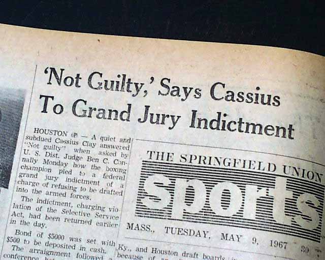 Muhammad Ali indicted for draft dodging... - RareNewspapers.com