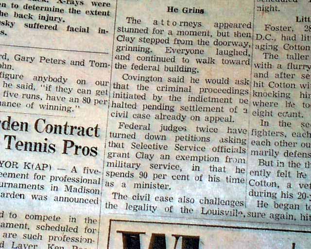 Muhammad Ali indicted for draft dodging... - RareNewspapers.com