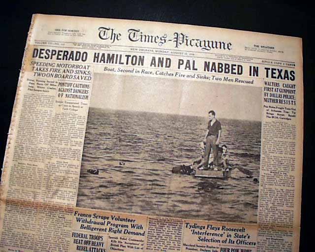 Floyd Hamilton captured... Bonnie and Clyde... - RareNewspapers.com