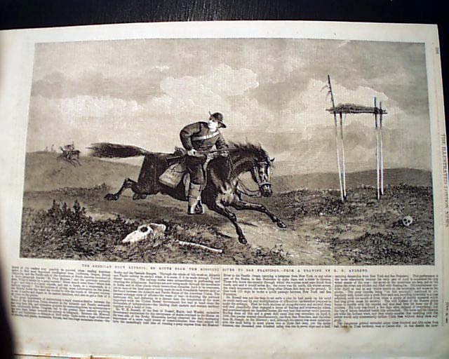 Great--and rare--print of a Pony Express rider... - RareNewspapers.com