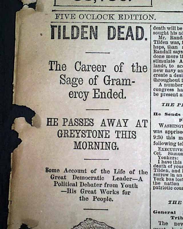 Samuel J. Tilden death.... - RareNewspapers.com