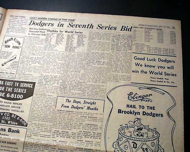 Terrific 1953 Brooklyn Dodgers team photos.... - RareNewspapers.com