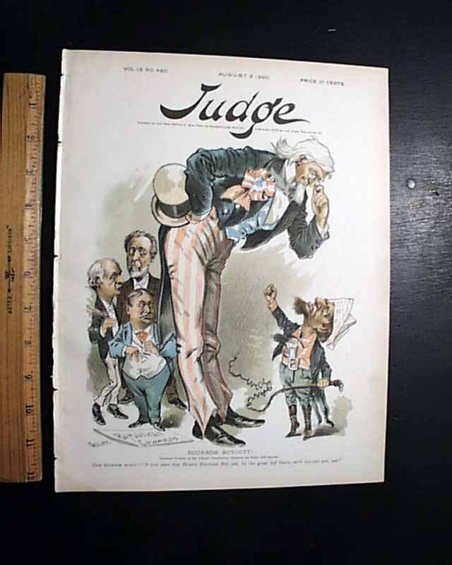 Three 1890 color political prints... - RareNewspapers.com