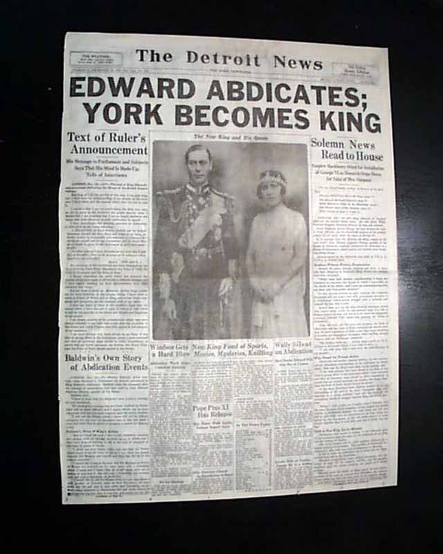 King Edward VIII abdication... - RareNewspapers.com
