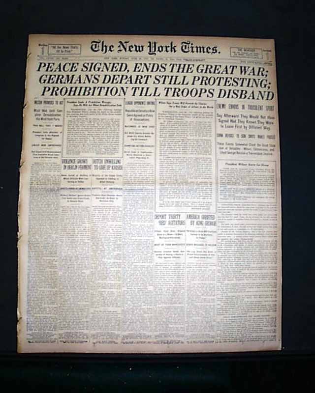 Treaty of Versailles signed... - RareNewspapers.com