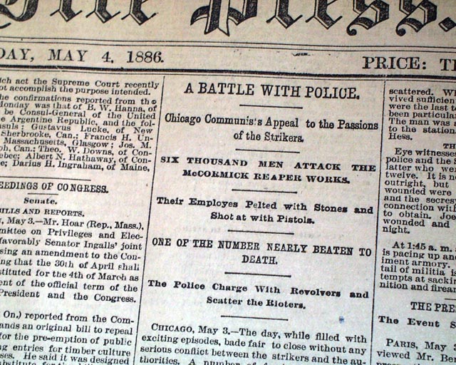Beginning of the Haymarket Affair... Frederick Douglass and his white ...
