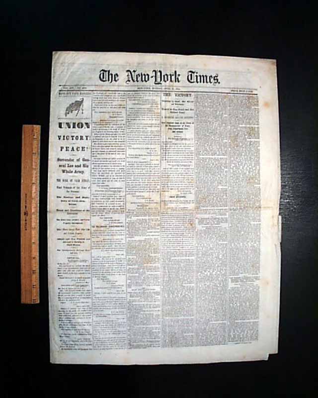 Terrific issue on the surrender of Lee at Appomattox ...