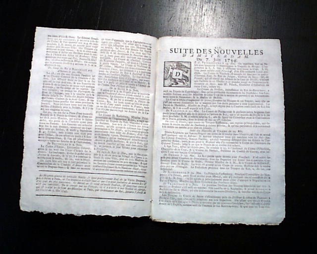 Early newspaper from 1746 Amsterdam... - RareNewspapers.com